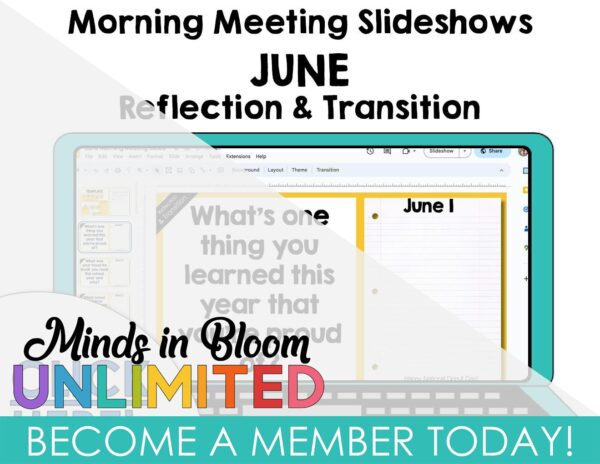 Morning Meeting Questions - JUNE - Reflection and Transition - Minds in ...