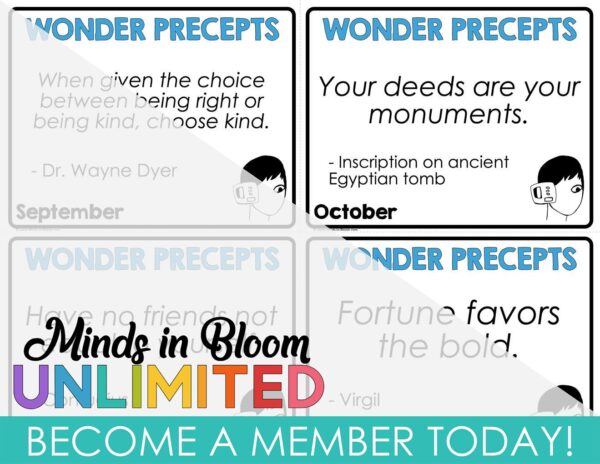 Wonder by RJ Palacio - Precepts - COLOR - Minds in Bloom Unlimited
