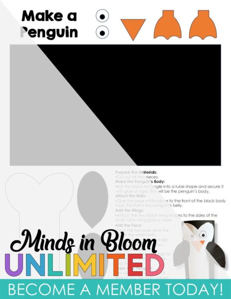Make-a-Penguin Winter Craft Template - Minds in Bloom Unlimited