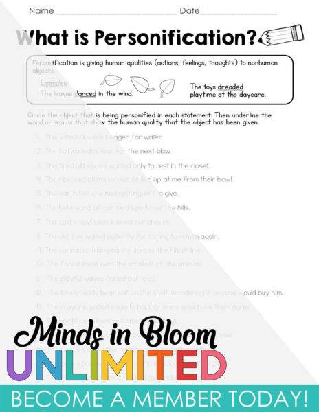 What is Personification? - Minds in Bloom Unlimited