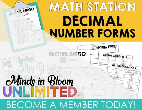 Place Value Representations - Decimal Bingo - Station/Center Game ...