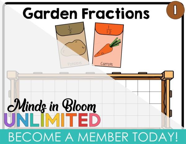 Fraction Garden Design | Spring Printable Worksheet for Grades 3-5