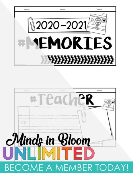 3rd Grade End of Year Tab Booklet for Memories - #THIRD - HALF SIZE ...