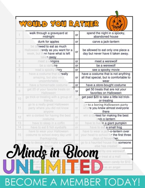 Halloween Would You Rather" | Printable Critical-Thinking Worksheet
