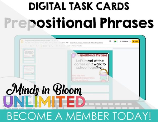 Google Slides - Prepositional Phrases (2 per sentence) - Minds in Bloom ...