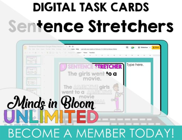 Google Slides - Sentence Stretchers - Writing Task Cards - with ...