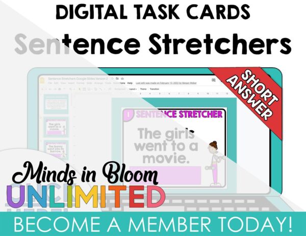 Google Slides - Sentence Stretchers - Writing Task Cards - Minds in ...