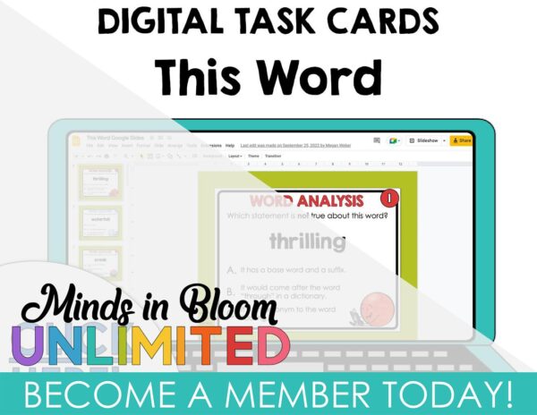 Google Slides - This Word Analysis - Which word matches all the ...