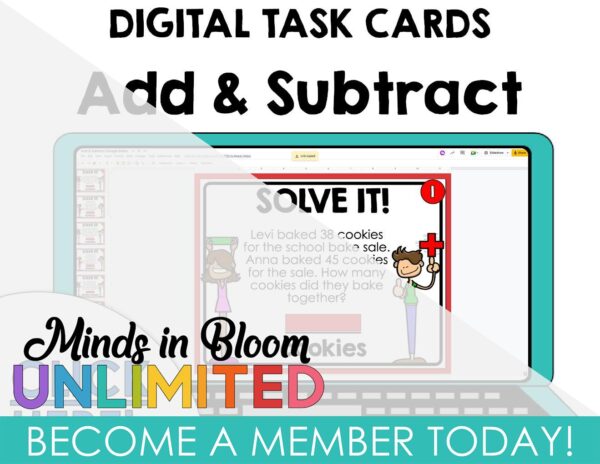 Digital Math Task Cards for Grade 3-4 | Google Apps for Addition and ...