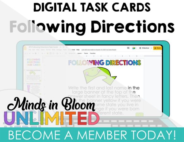 Google Slides - Following Directions - Minds in Bloom Unlimited