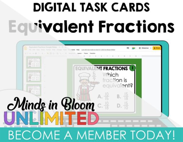 Google Slides - Equivalent Fractions Math Task Cards - Minds in Bloom ...