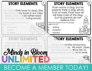 Google Slides - Story Elements Task Cards - Set 1 - Minds in Bloom ...