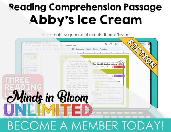 DIGITAL Reading Comprehension Passage: - nonfiction fiction - Ice Cream ...