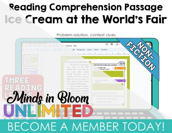 DIGITAL Reading Comprehension Passage: - nonfiction - Ice Cream at the ...